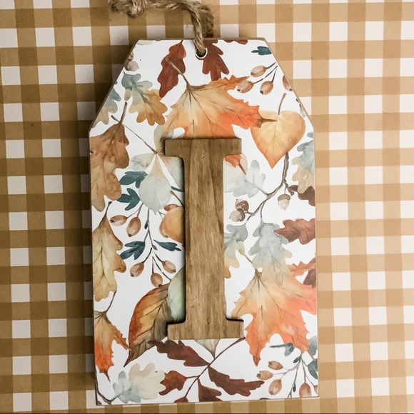 Ashland | Accents | 8 Monogrammed Wood Tabletop Fall Foliage Tag By ...